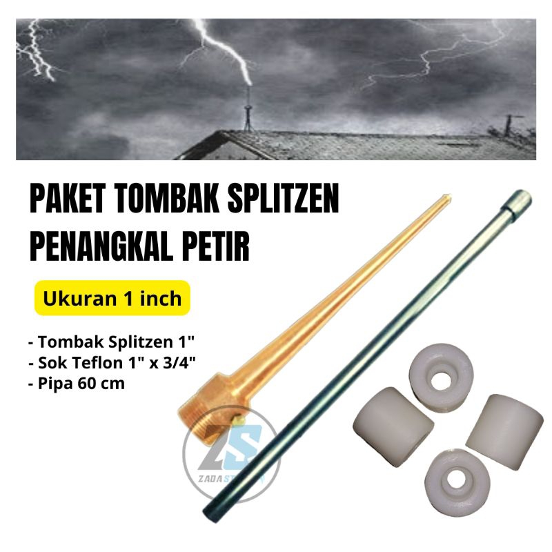 Jual Paket Penangkal Anti Petir Untuk Rumah Tombak Splitzen 1 inch TB ...