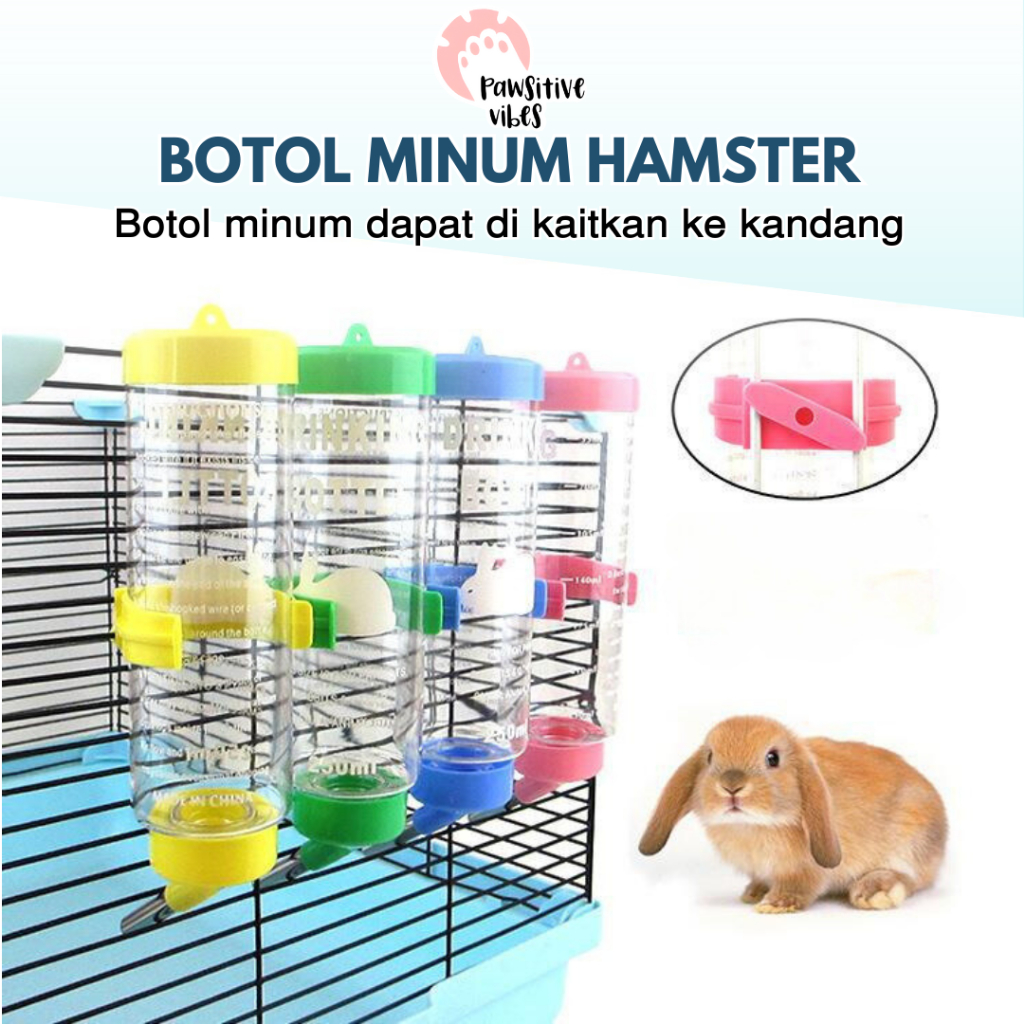 Jual TEMPAT MINUM / BOTOL MINUM HAMSTER KELINCI MARMUT 60ml 80ml 125ml ...