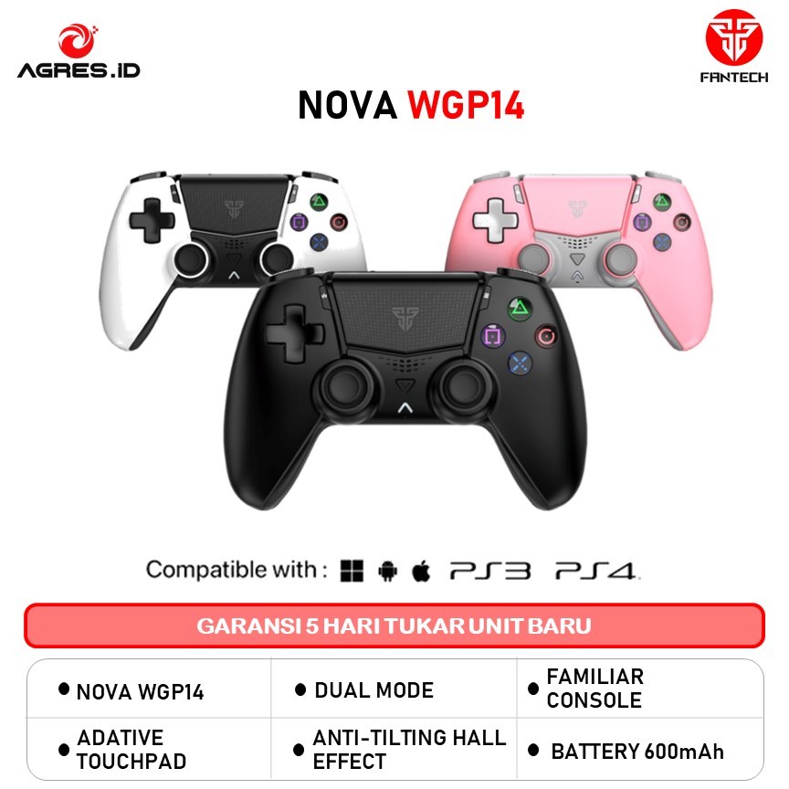 Jual FANTECH NOVA WGP14 GAMEPAD WIRELESS CONSOLE HALL EFFECT PS4 PC ...
