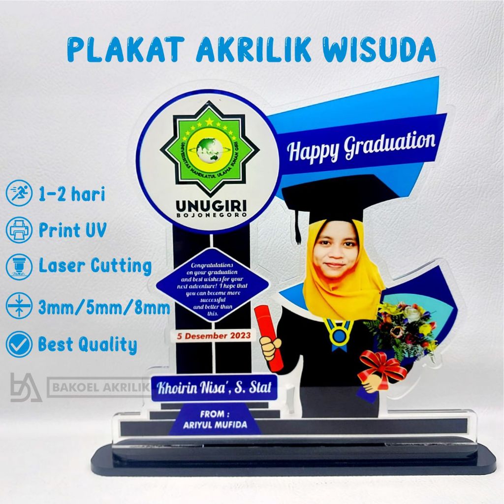 Jual PLAKAT UV WISUDA | plakat akrilik wisuda | plakat custom ...