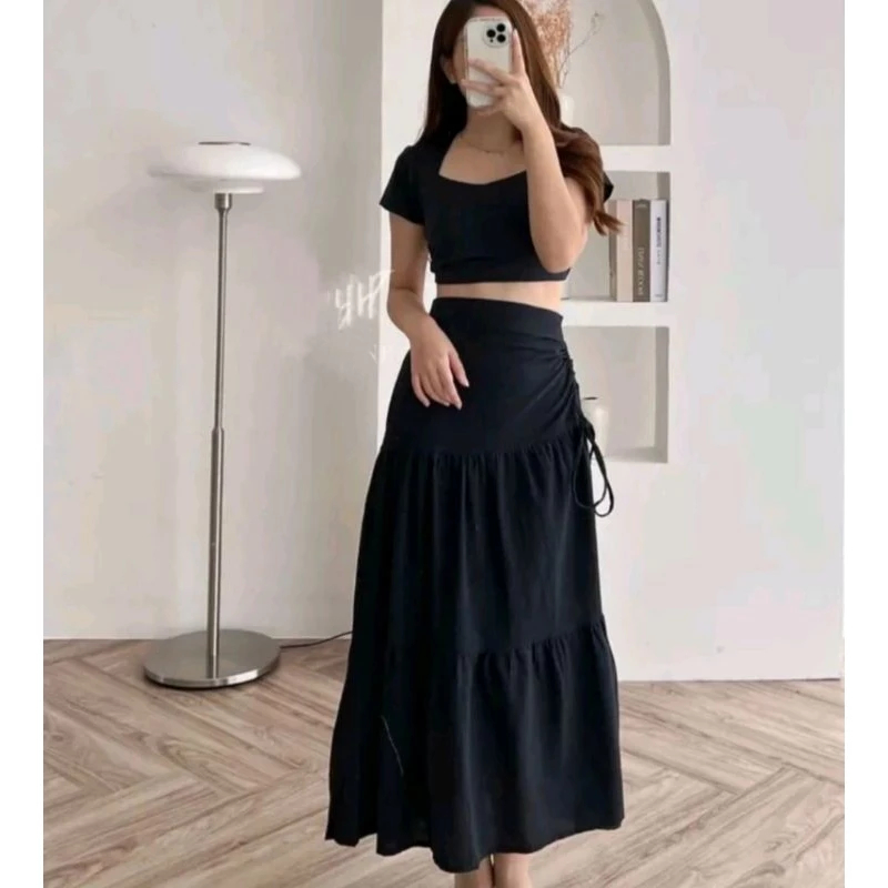 Jual Rok Kerut Catrina Wanita Bahan Crinkle Premium Rok Muslim /Rok ...