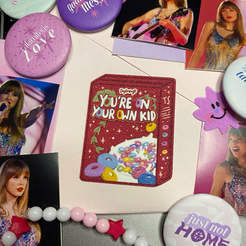 Jual Taylor Swift Song Lyrics Cereal Box Inspired Glitter Sticker ...