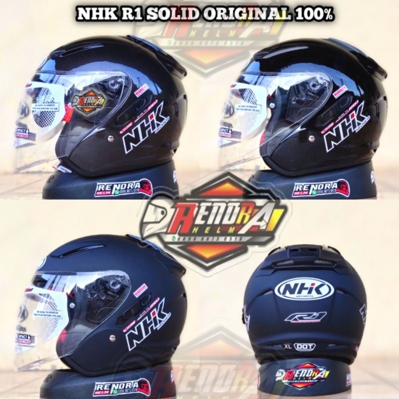 Jual Helm NHK R1 SOLID BLACK ORIGINAL 100% Ogkir Termurah 2kg | Shopee ...