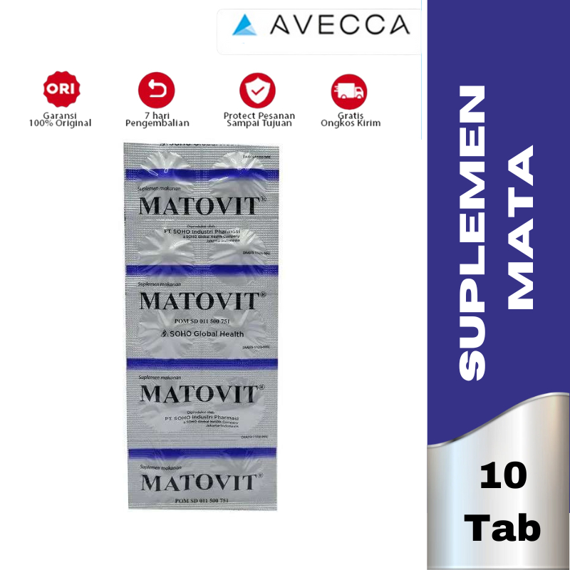 Jual Matovit Obat Mata 1 Strip @10 Tablet / Vitamin Kesehatan Mata ...