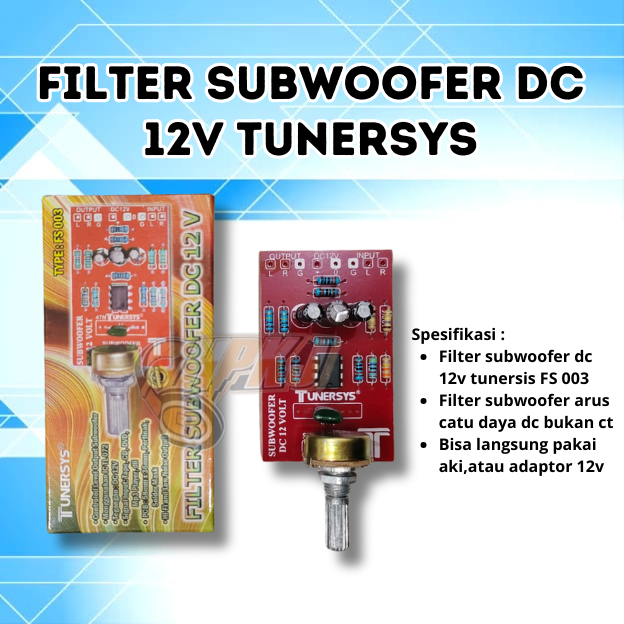 Jual KIT FILTER SUBWOOFER DC 12V TUNERSYS filter kit subwoofer tunersys ...