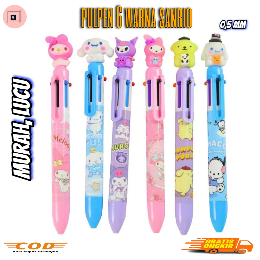 Jual Pulpen Sanrio 6 Warna Motif Kepala sanrio Lucu (Thehanscorner) | Shopee Indonesia