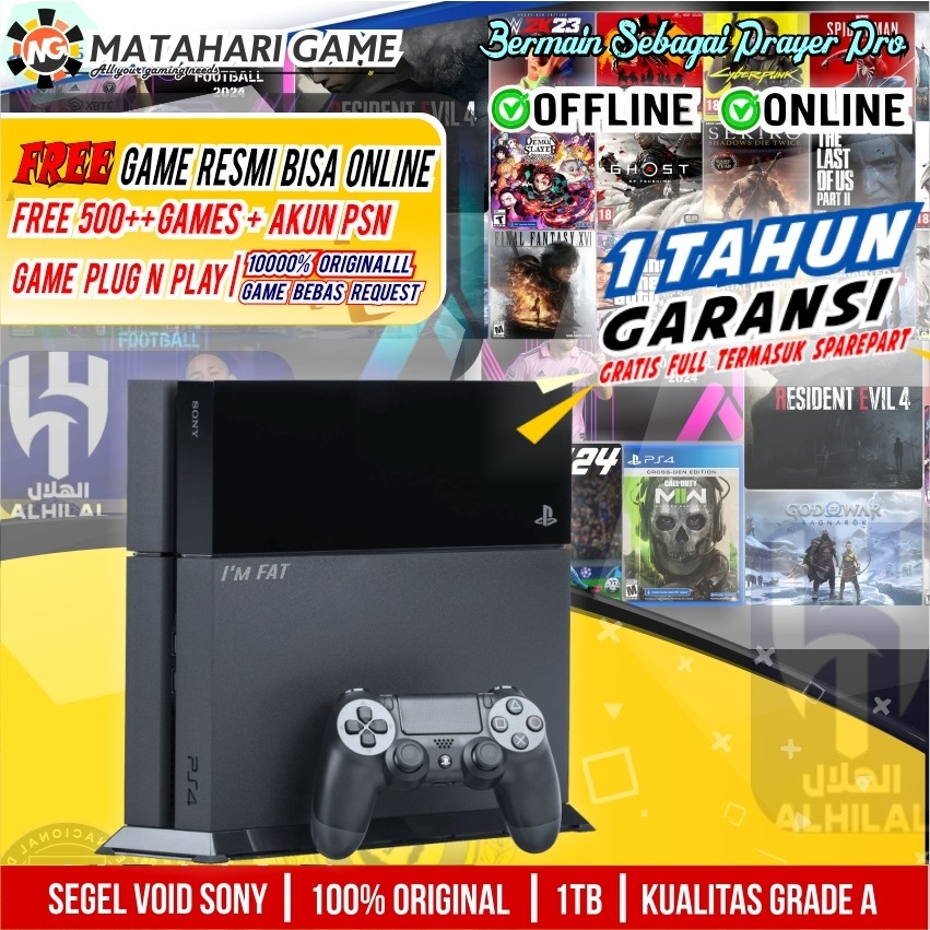 Jual Playstation 4 Original | PS4 SONY 1TB FAT | SLIM | PRO Bonus 500 ...
