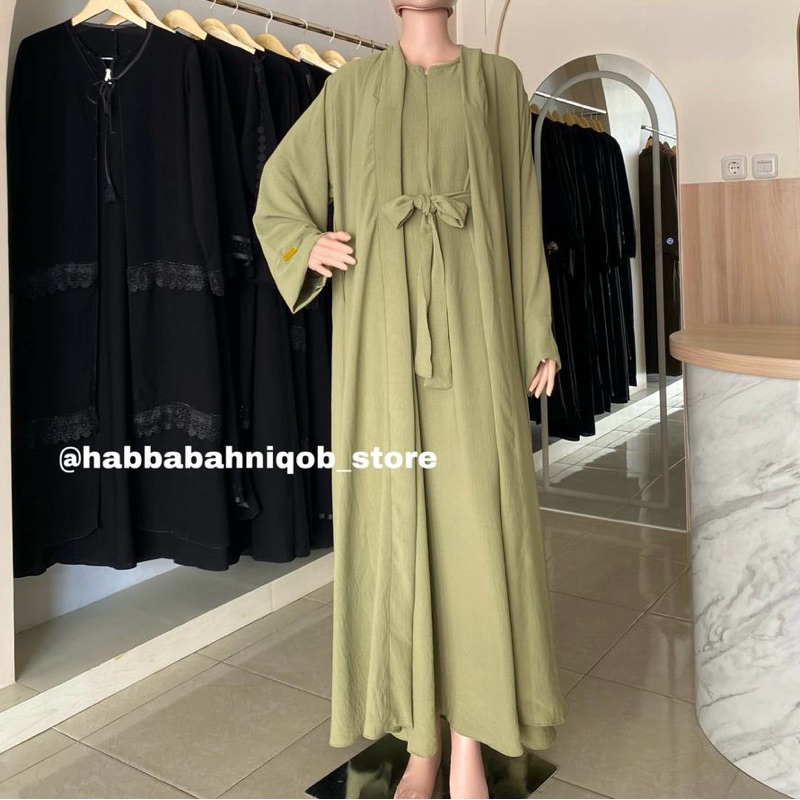 Jual Abaya Outer 2 in 1 Gamis Outer Bassic Dress Wanita by Habbabah ...