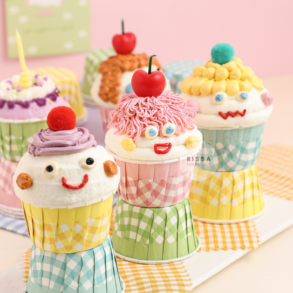 Jual [RISSA] Cupcake Cup Motif Lucu Korea Kertas Cangkir Kue Muffin ...