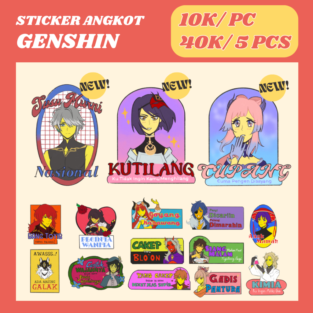 Jual Sticker Angkot Genshin Impact (Satuan) | Shopee Indonesia