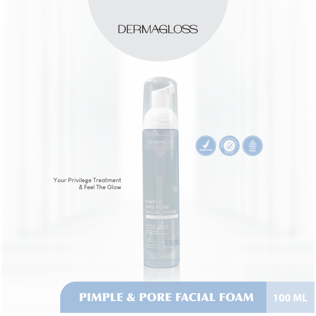 Jual DERMAGLOSS - Pimple & Pore Facial Foam | Shopee Indonesia