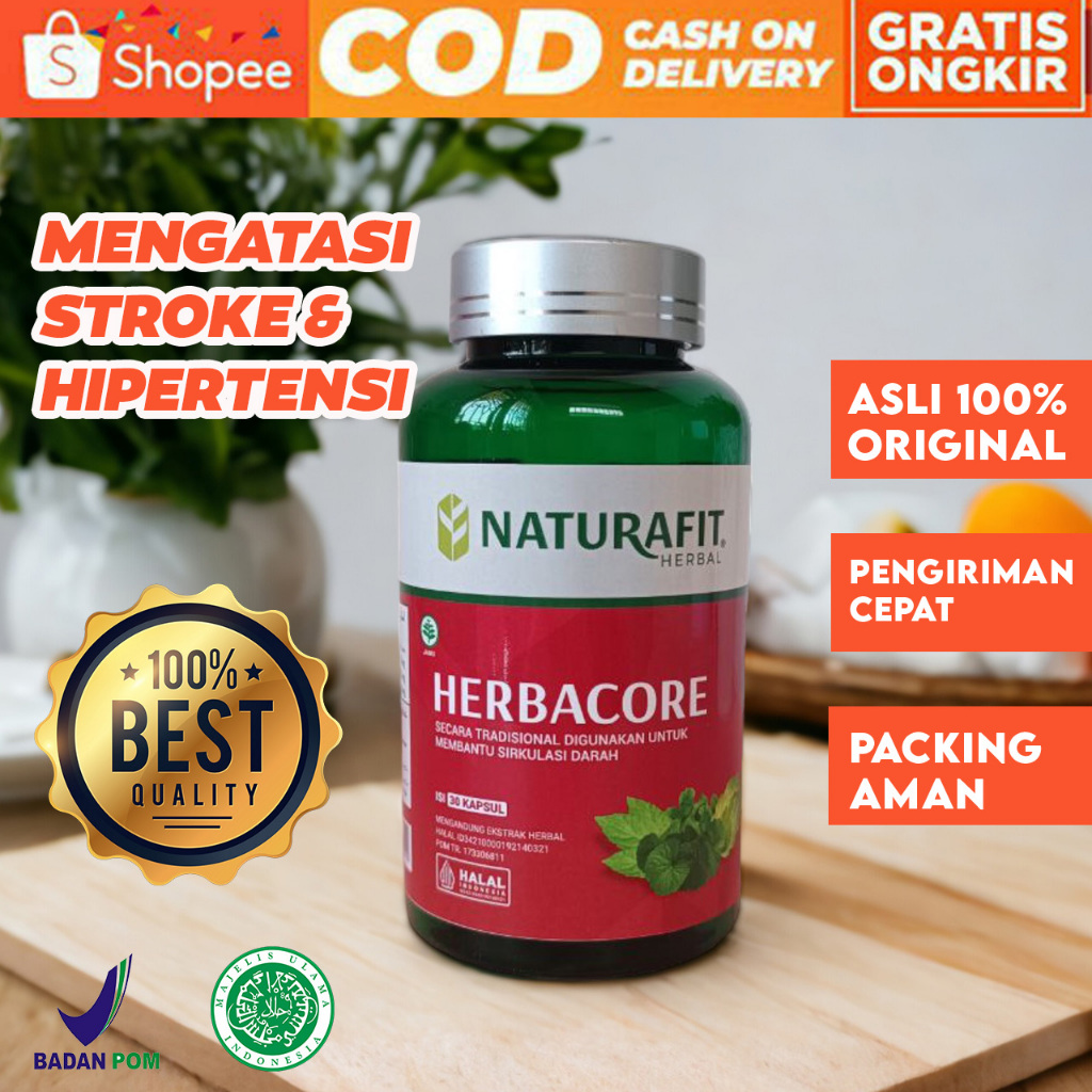 Jual Herbacore Naturafit / Melancarkan Sirkulasi Darah, Menurunkan Kadar Kolesterol, Stroke ...