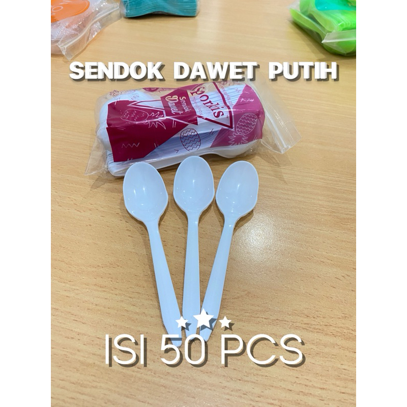 Jual Sendok Dawet / Bulat Putih Sporkis (isi 50 pcs), Sendok Gelas Oz ...