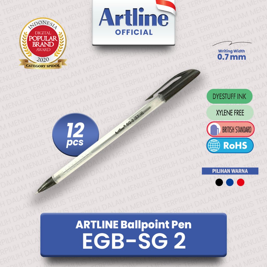 Jual ARTLINE Ballpoint Pen Pulpen 0.7 mm EK-SG2 (12 BUAH) | Shopee Indonesia