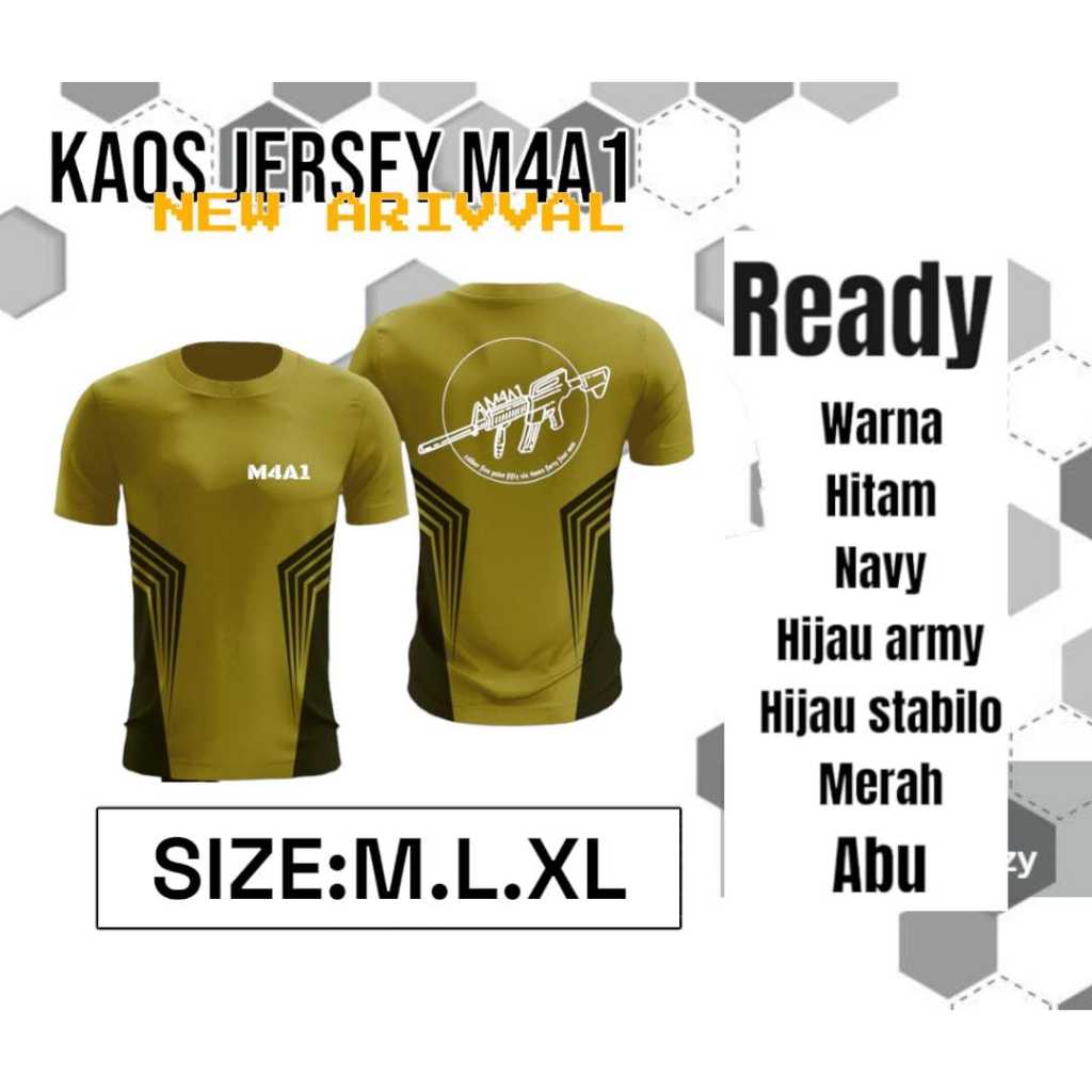 Jual Kaos Jersey M4A1 Terbarub / Kaos Running M4A1 / Bahan DRYFIT ...