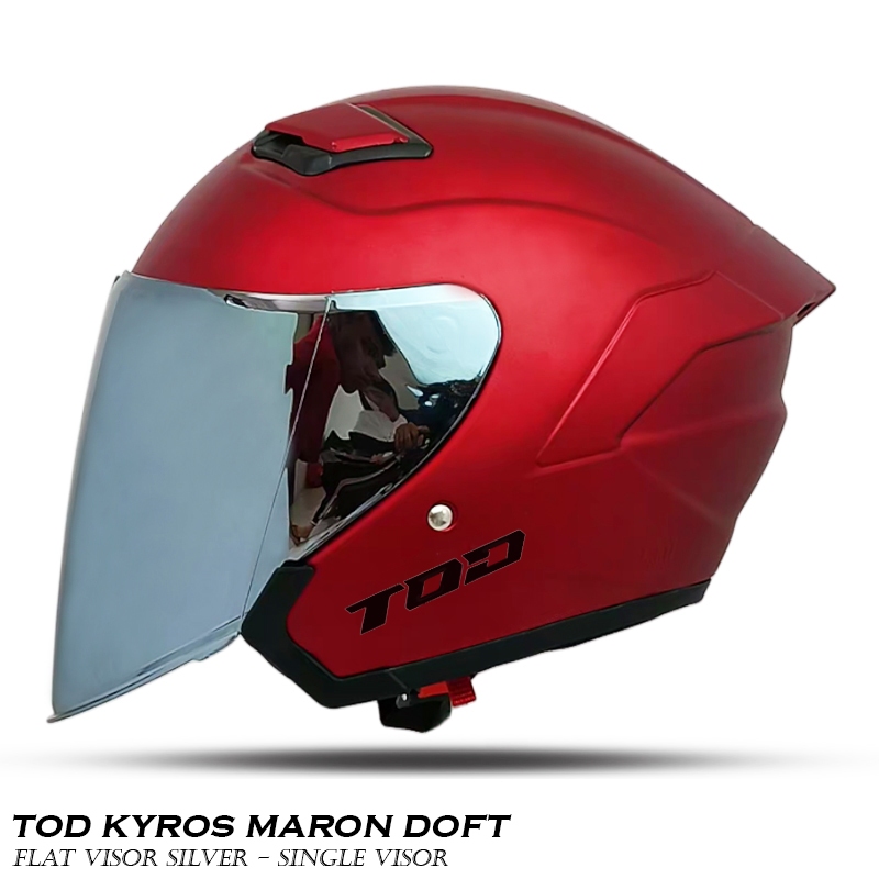 Jual HELM DEWASA HALF FACE TOD KYROS VISOR IRIDIUM UNTUK PRIA DAN ...