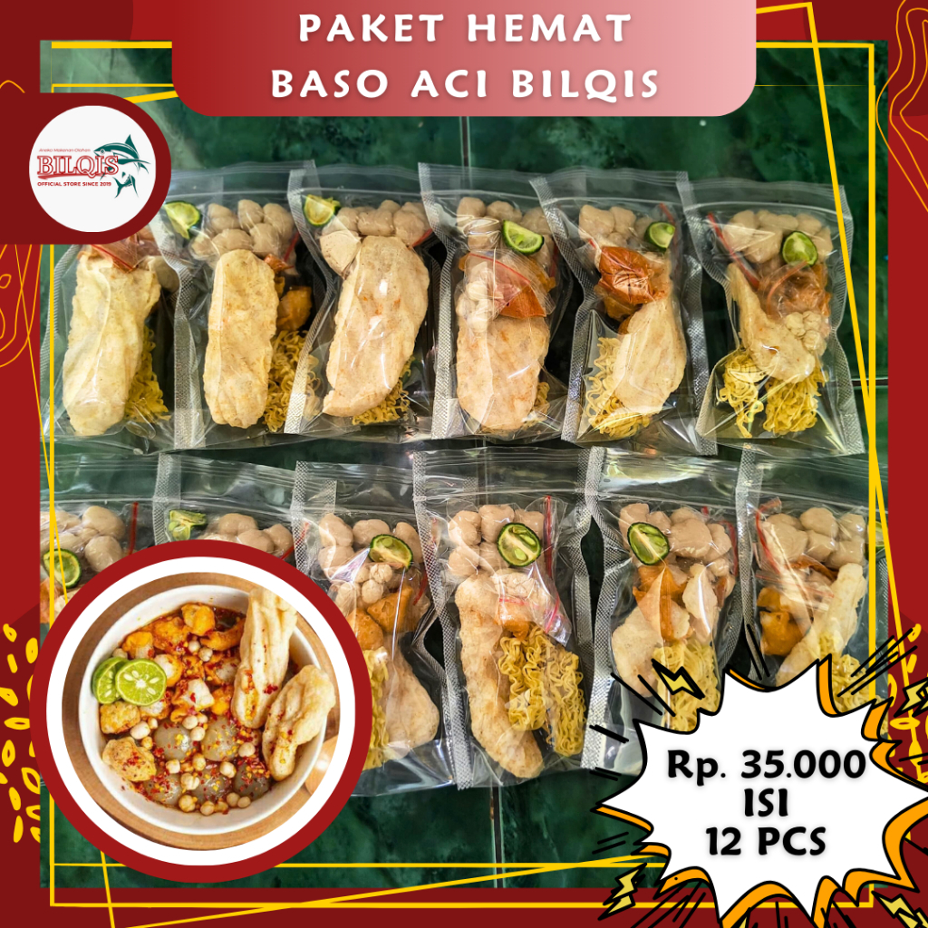 Jual Paket Hemat Baso Aci Instan 12pcs / Bakso Aci Boci Instan Homemade ...