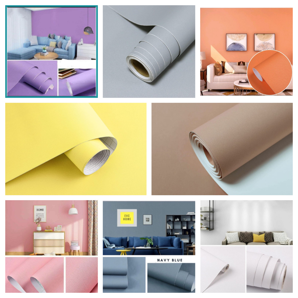 Jual WALLPAPER STICKER DINDING MOTIF POLOS PREMIUM MINIMALIS ...