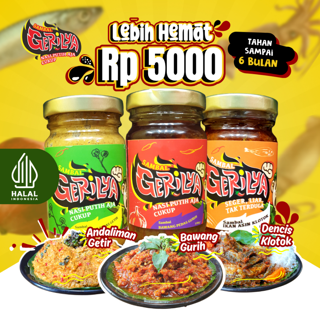 Jual GERILYA - Paket "ManBaKo" (Sambal Andaliman Getir, Sambal Bawang ...