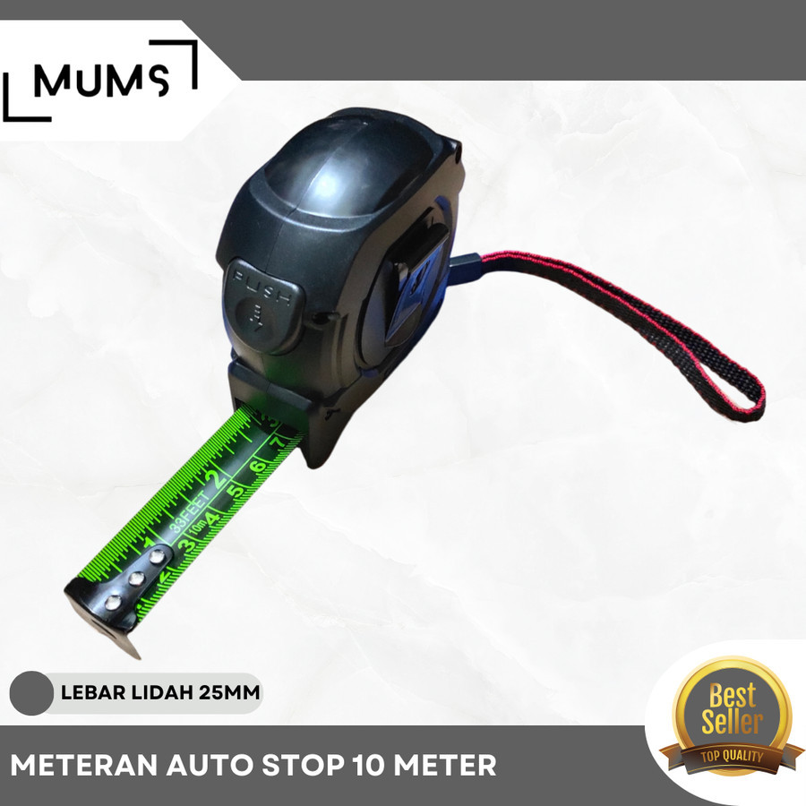 Jual METERAN AUTO STOP 10M X 25MM/METERAN TUKANG BANGUNAN/ALAT UKUR ...