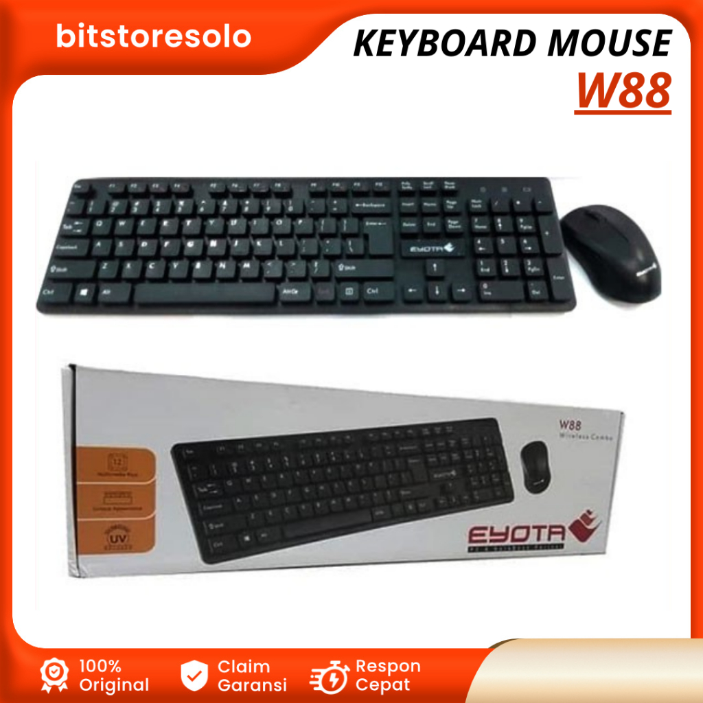Jual Keyboard Mouse Wireless Combo Eyota W88 USB Komputer Laptop PC ...