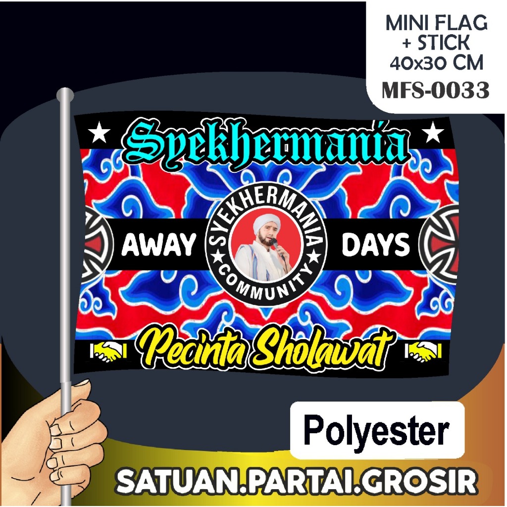 Jual Bendera Mini Syekhermania FREE Tiang Kode 0033-0036 / Bendera ...