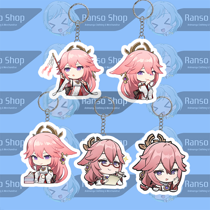 Jual Gantungan Kunci Genshin Impact Yae Miko UV 2 Sisi Laser Cutting ...