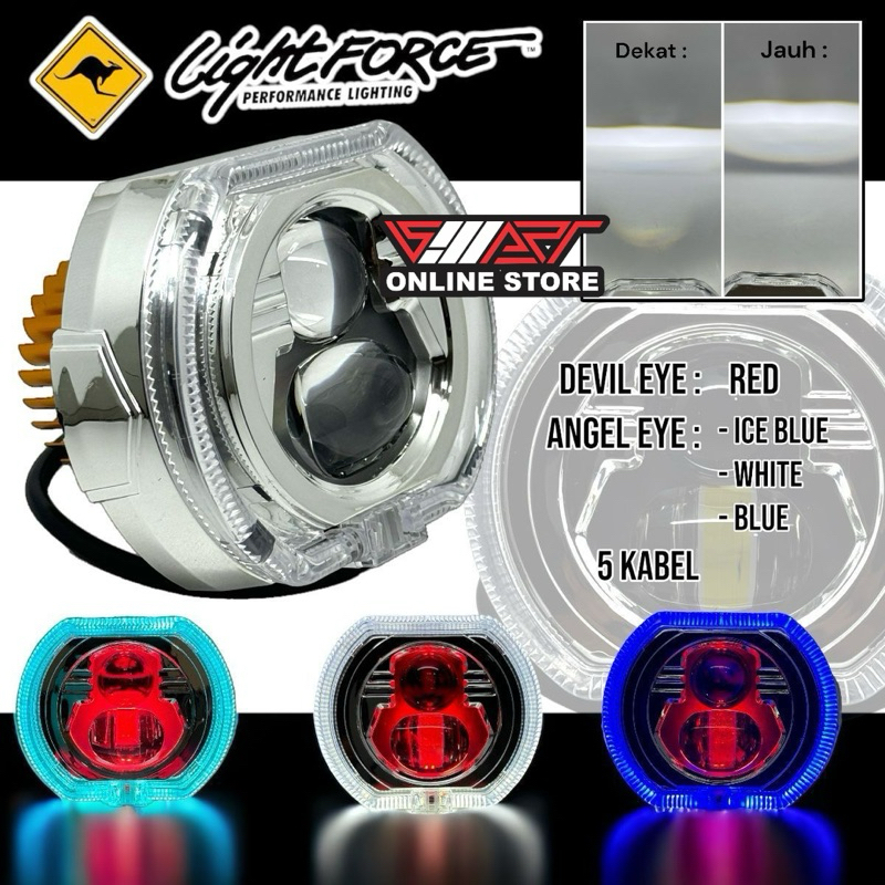 Jual LAMPU DEPAN BILED DD-181 ANGEL EYE PLUS LAMPU DEMON | Shopee Indonesia