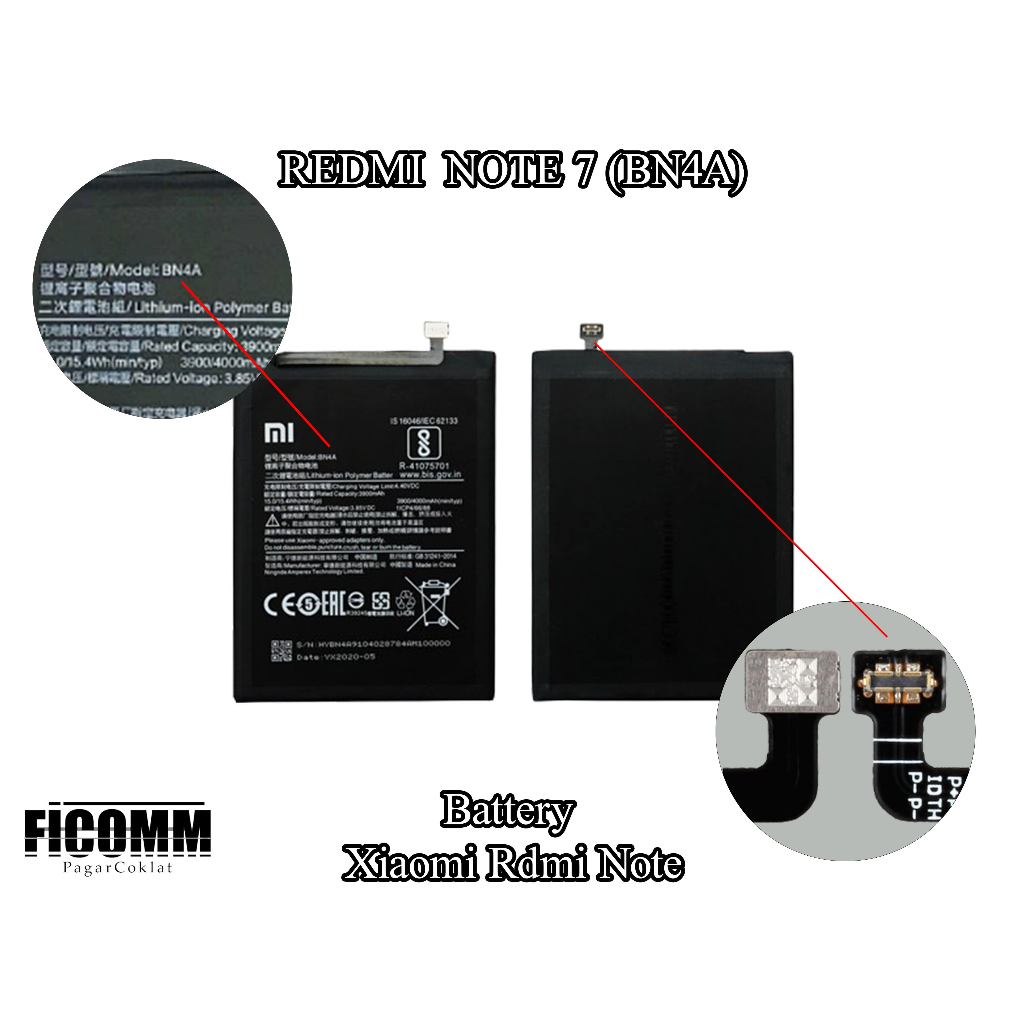 Jual Xiaomi Redmi Note 7 Batre Batrai Battery (BN4A) Original | Shopee ...