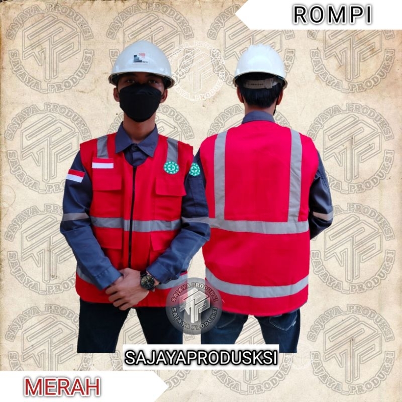 Jual rompi proyek | rompi safety merah | rompi lapangan | rompik3 ...