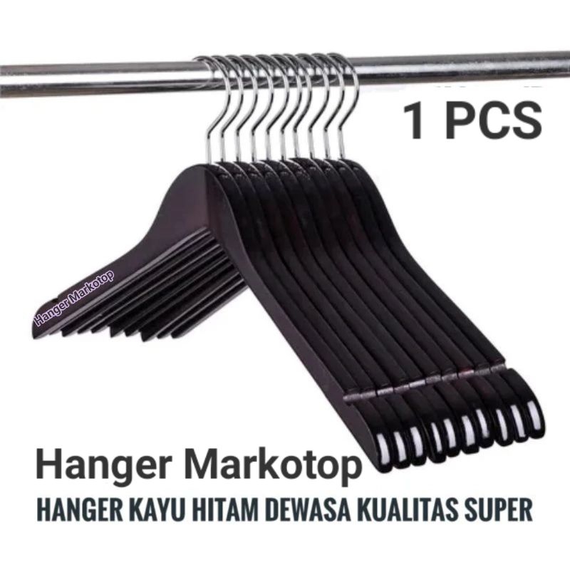 Jual Hanger Kayu Dewasa Warna Hitam ( 1 Pcs ) | Shopee Indonesia
