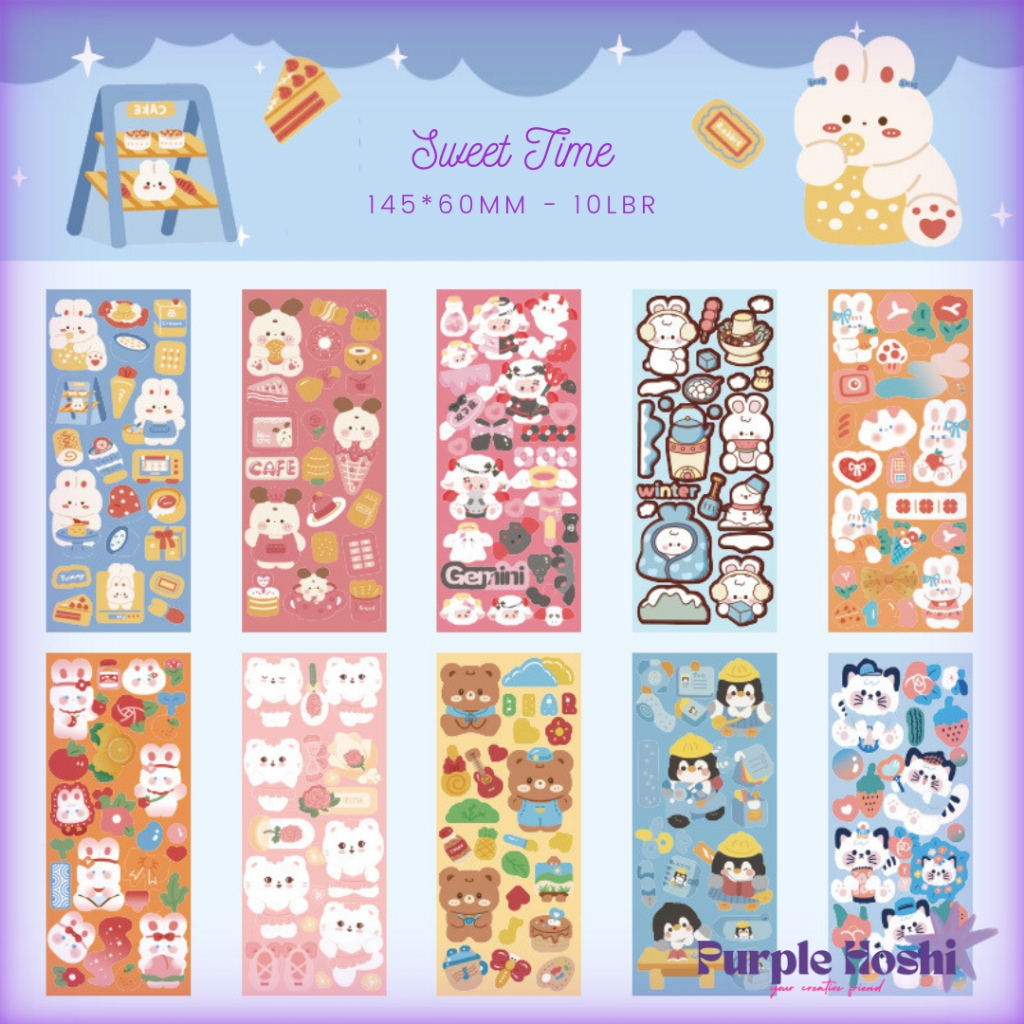 Jual Purple Hoshi Sticker 10 Lembar Fourth Series Lucu Cartoon Kids ...