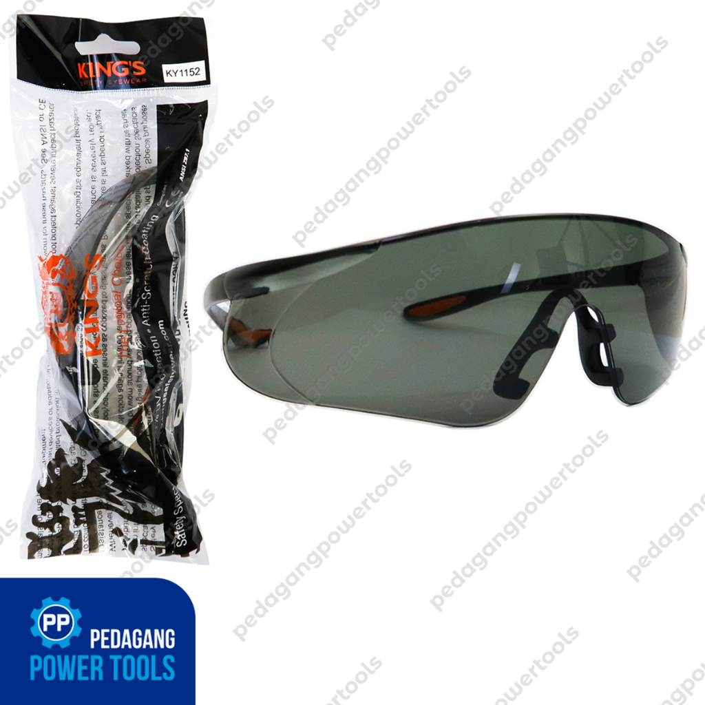 Jual KING'S KY 1152 Kacamata Safety Hitam Black Smoke Proyek Motor ...