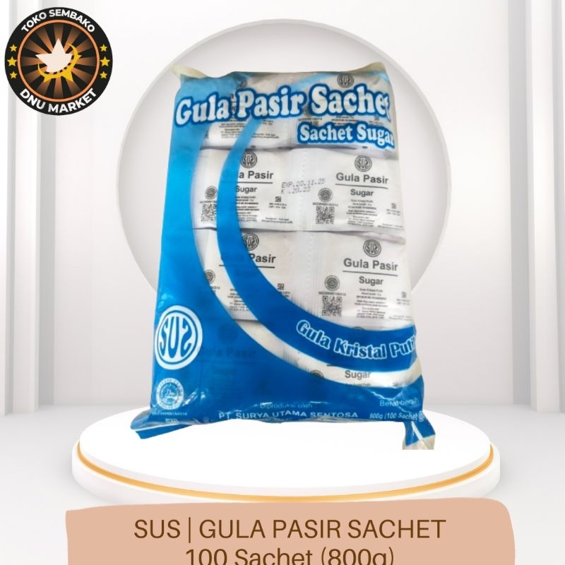 Jual SUS | GULA PASIR SACHET | 100 SACHET (800 Gram) | Shopee Indonesia