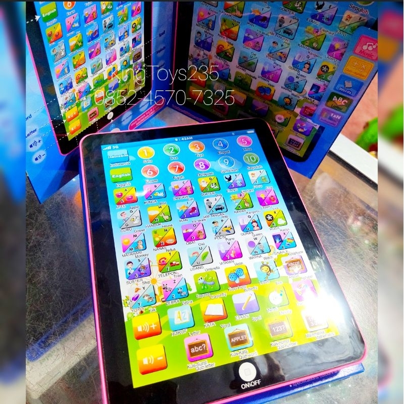 Jual Mainan Anak Ipad ABC Membaca Kosa Kata 2 Bahasa Bonus Batrai Indo Ing Piano Do Re Mi Lagu ...