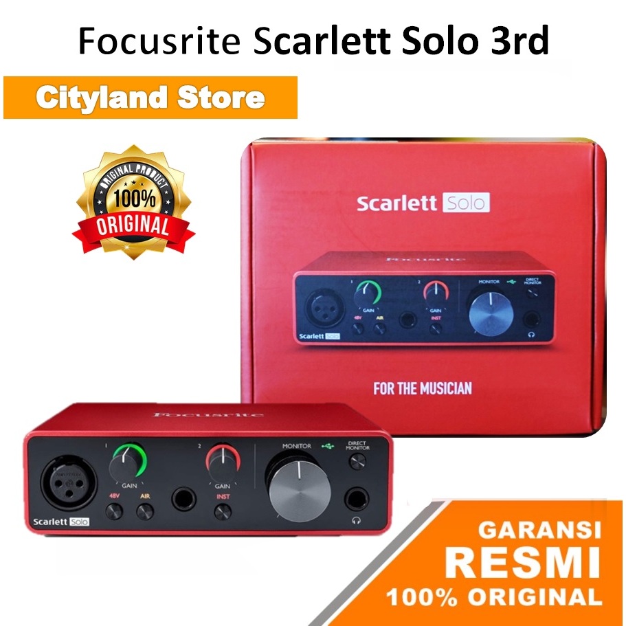 Jual Focusrite Scarlett Solo 3rd Gen Audio Interface Soundcard ...