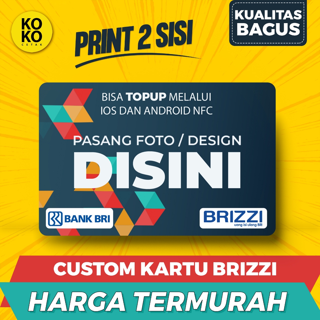 Jual Kartu Etoll BRIZZI custom foto bebas saldo 0 PRINT 2 MUKA BRIZZI ...