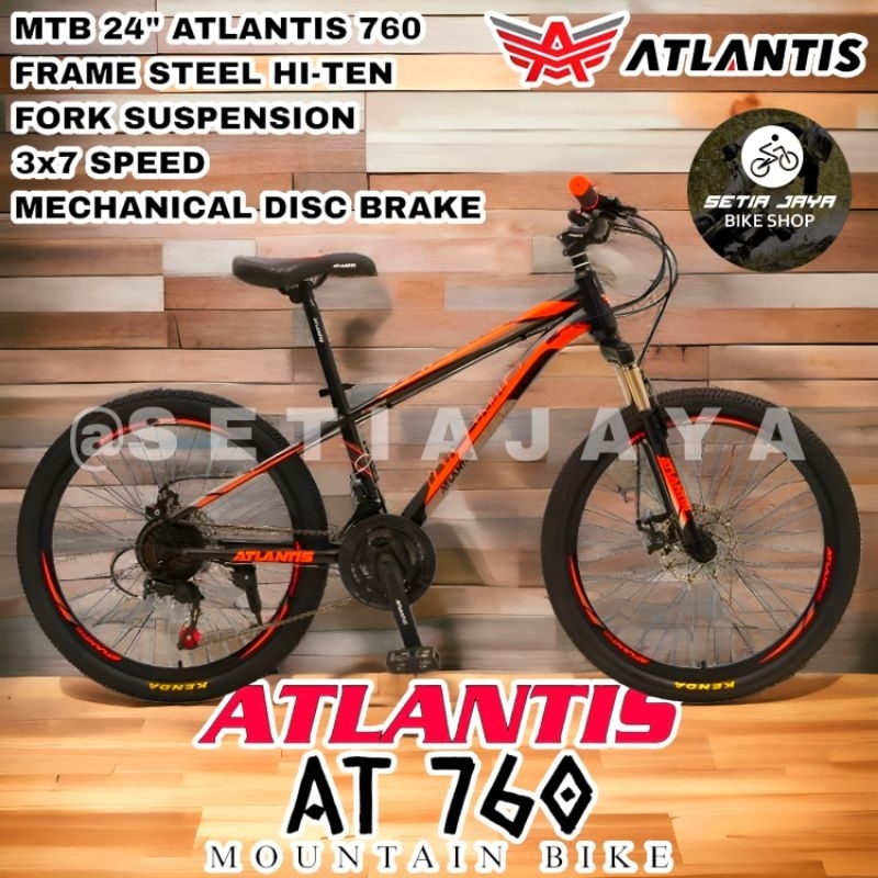 Jual Sepeda Gunung MTB 24 Inch ATLANTIS AT 760 Steel 3x7 Speed New ...