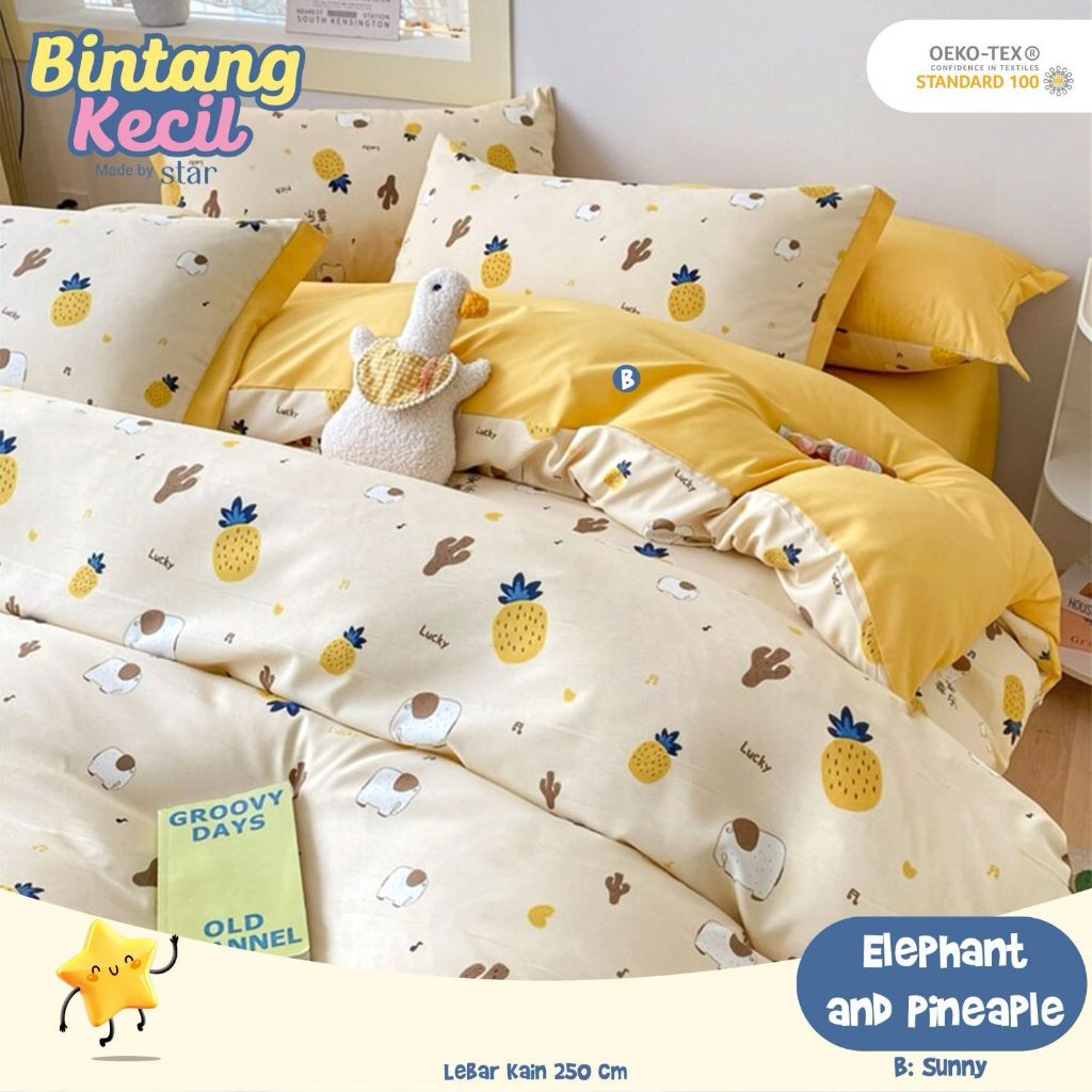 Jual sprei katun Lokal Star Bintang Kecil - Elephant and Pineapple ...