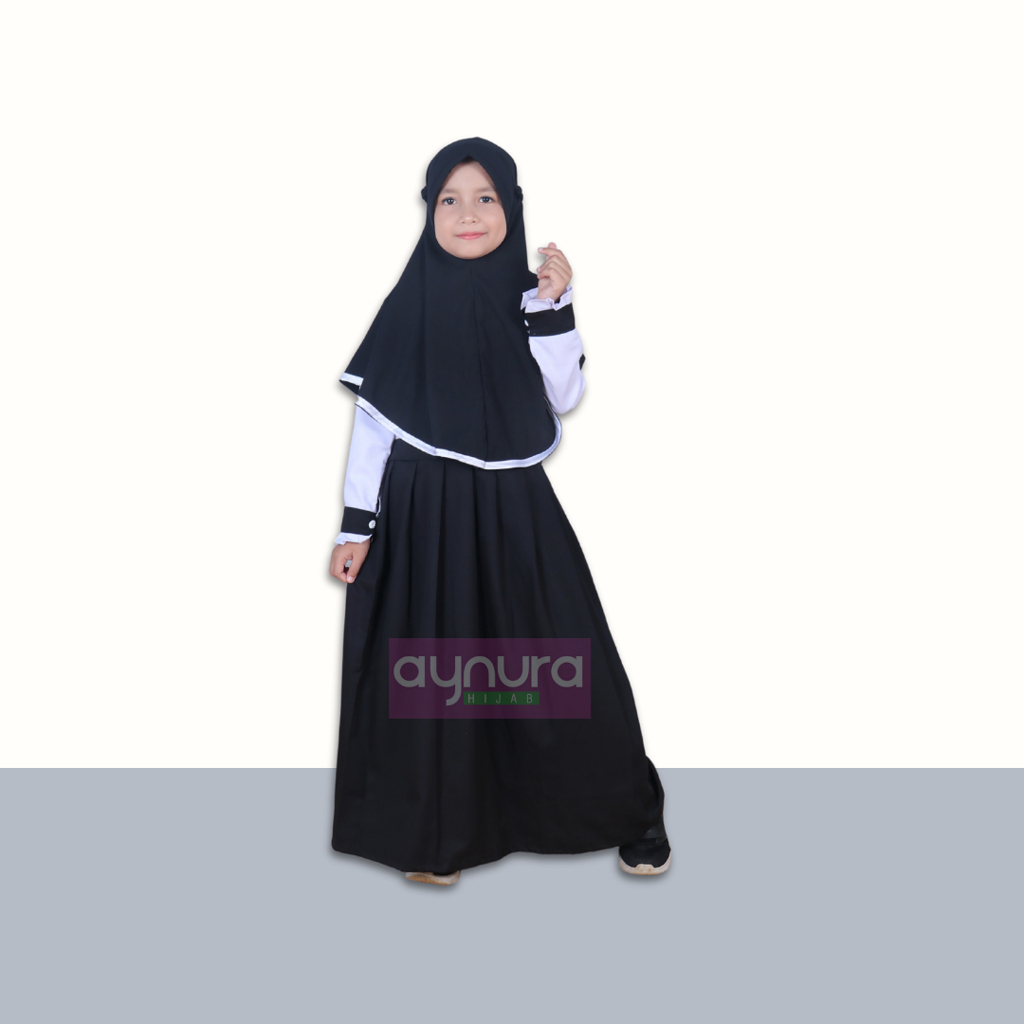 Jual Seragam SD MI MD gamis hitam putih set hijab | Shopee Indonesia