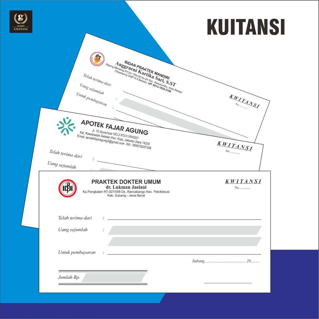 Jual BUKU KWITANSI CUSTOM (Dapat 3 Buku) | Shopee Indonesia