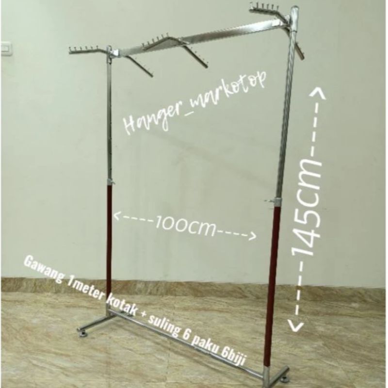 Jual Gawang Gantungan Baju gawang Baju 1 meter kotak + suling( 6 paku ...