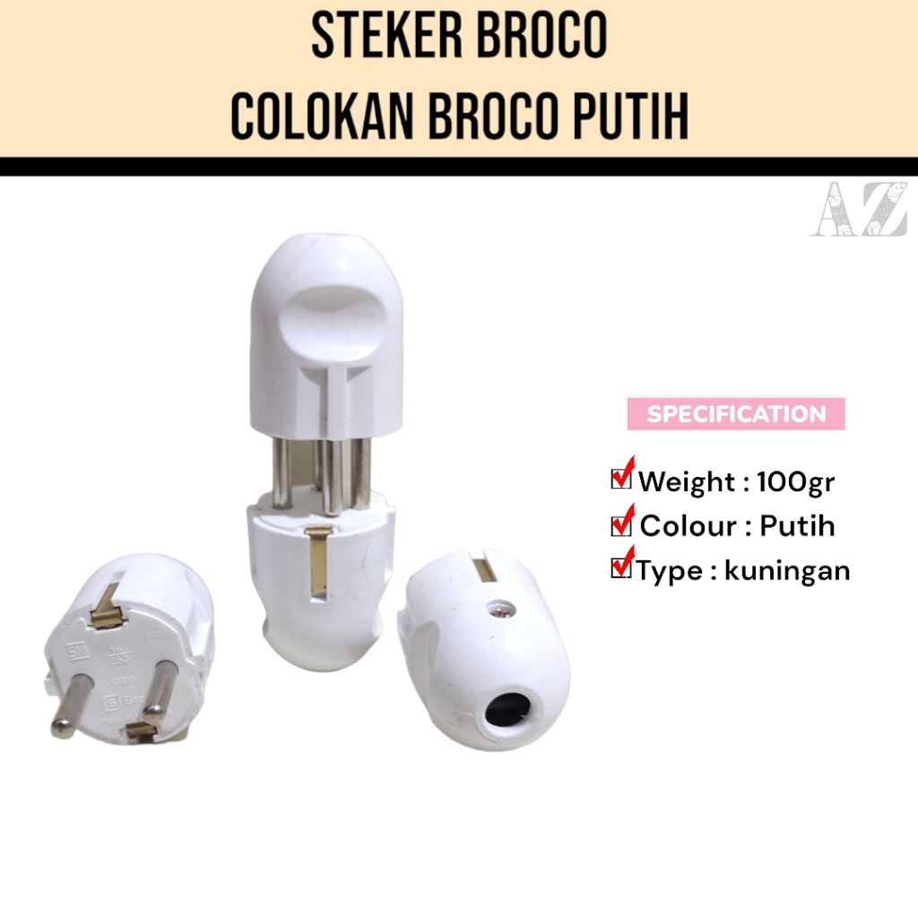 Jual colokan listrik broco steker bulat putih /Real pict | Shopee Indonesia