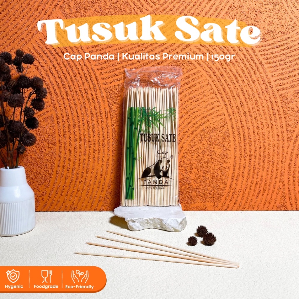 Jual [150gr] Tusuk Sate Bambu Cap Panda 20cm / Tusuk Sate Bakaran ...