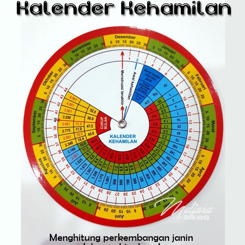 Jual Kalender Kehamilan bumil calender hamil menghitung usia janin ...