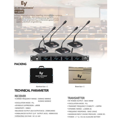 Jual Mic Wireless Meja Podium Conference Rapat ELECTROVOICE EV1004C EV ...