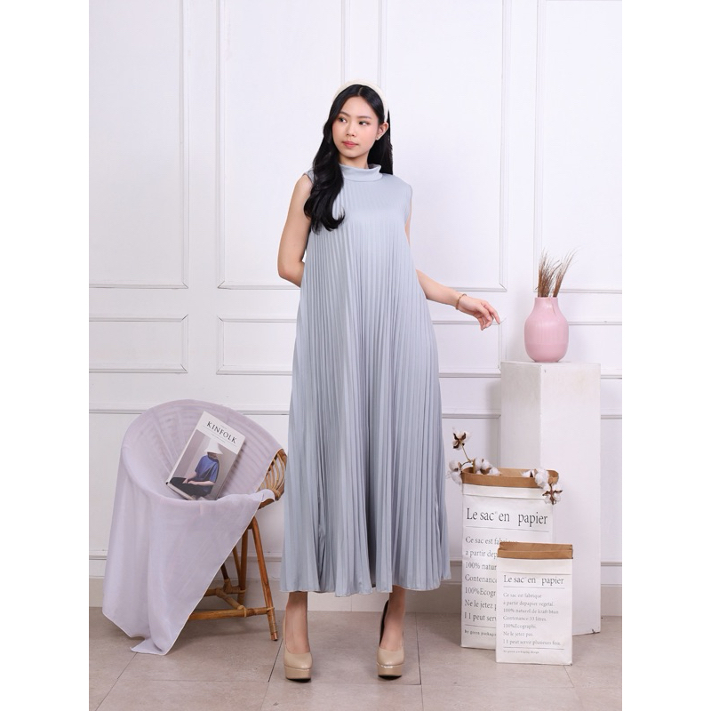 Jual Dress Plisket / Gamis Plisket (Panjang 120 cm) Payung / Maxy Dress ...