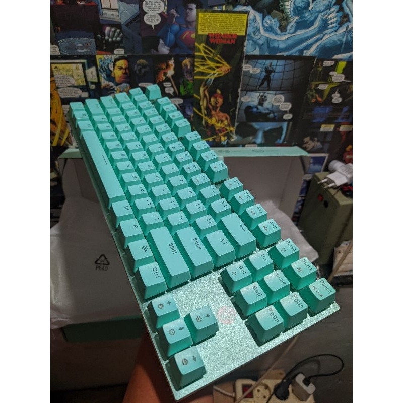 Jual Fantech MAXFIT87 MINT EDITION Red Switch - Mechanical Keyboard ...