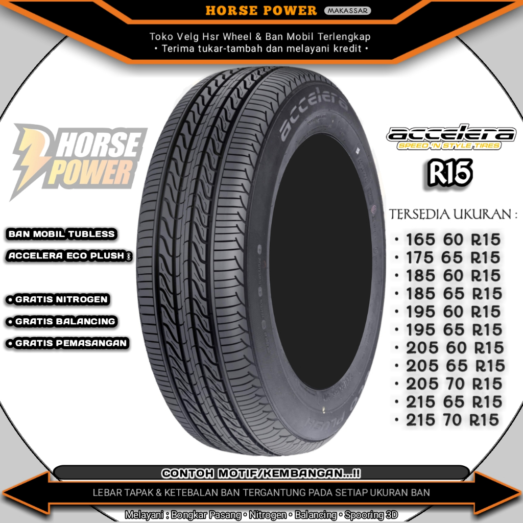 Jual Ban Mobil Ring 15 • Accelera Eco Plush • Ukuran 165 60 R15 • 175 ...
