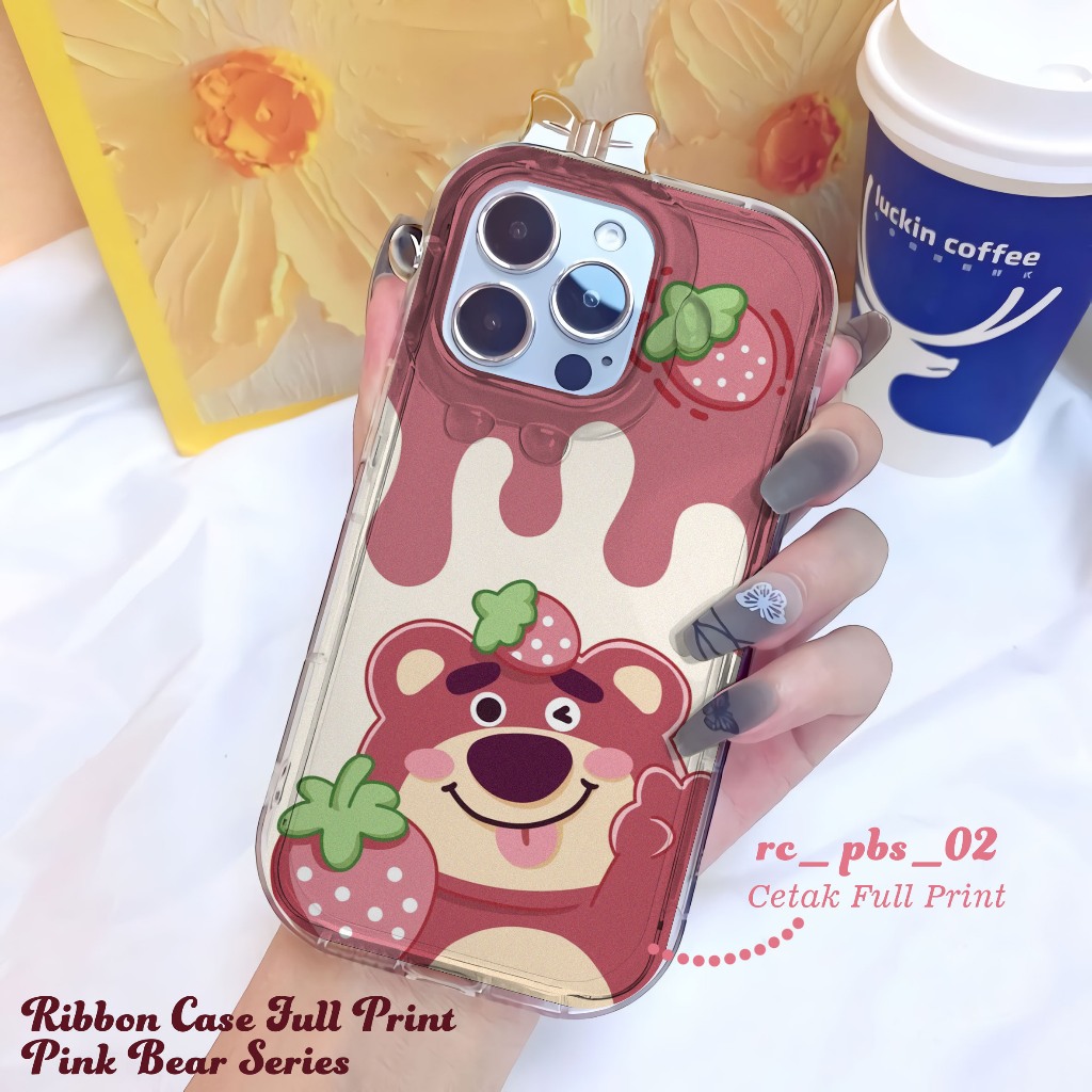 Jual CUSTOM RIBBON CASE FULL BACK PRINT/ CLEARCASE PITA DESAIN PINK ...
